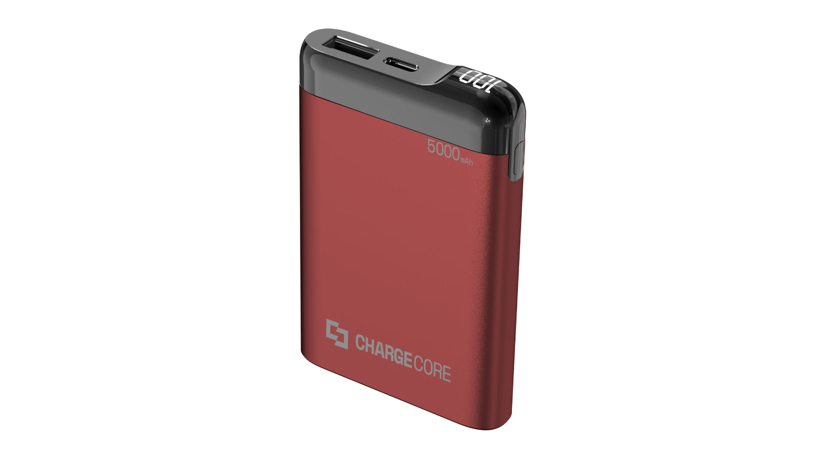 Laser 5000mAh Power Bank with LED Display - Red | Harvey Norman