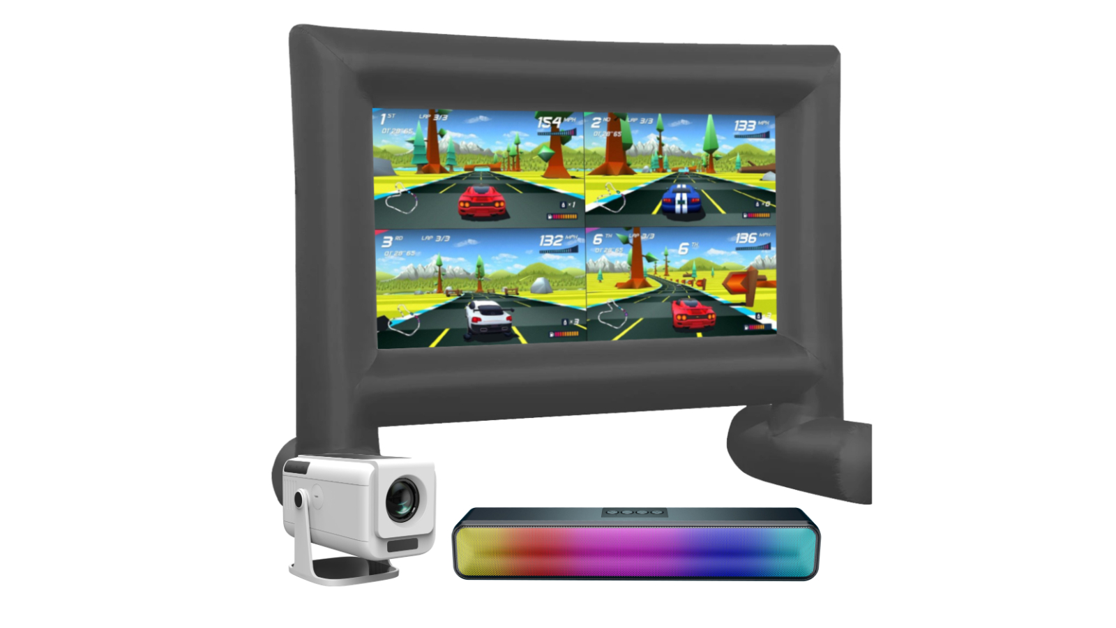 Precision Outdoor Projector Soundbar Screen Bundle | Harvey Norman