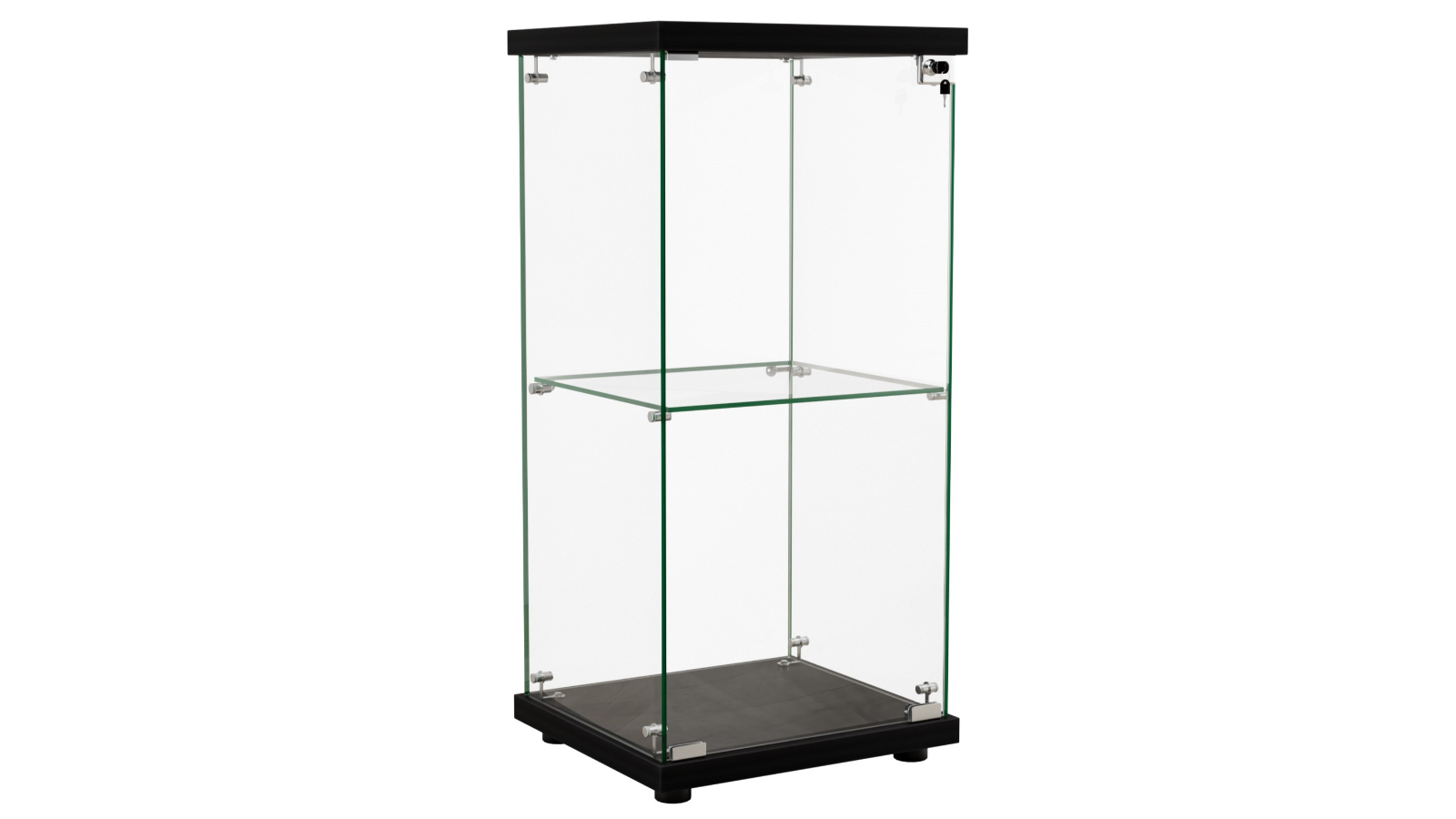 Stacked 2-Tier Tempered Glass Collection Storage Display Cabinet with ...
