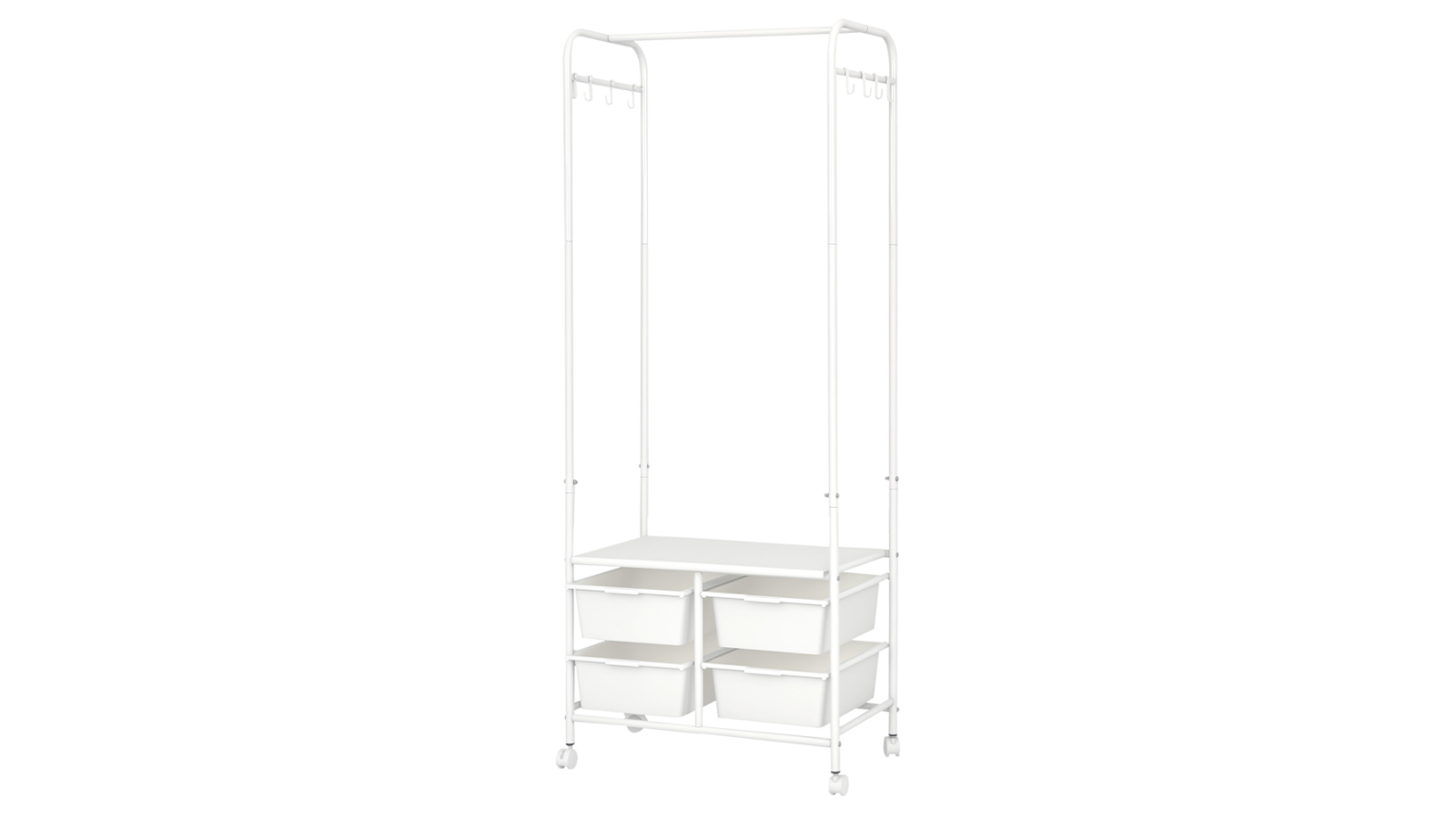 Levede Metal Open Wardrobe Clothes Rack with 4 Storage Boxes - White ...