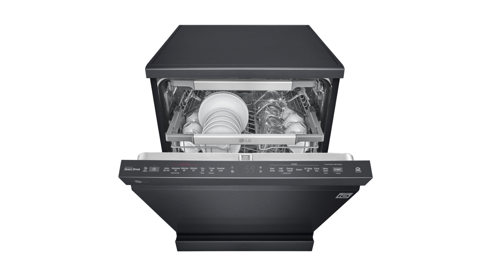 LG 15 Place QuadWash Dishwasher with Auto Open Door in Matte Black ...