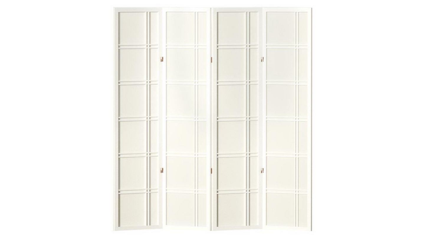 Artiss 4 Panel Square Style Room Divider Screen - White | Harvey Norman
