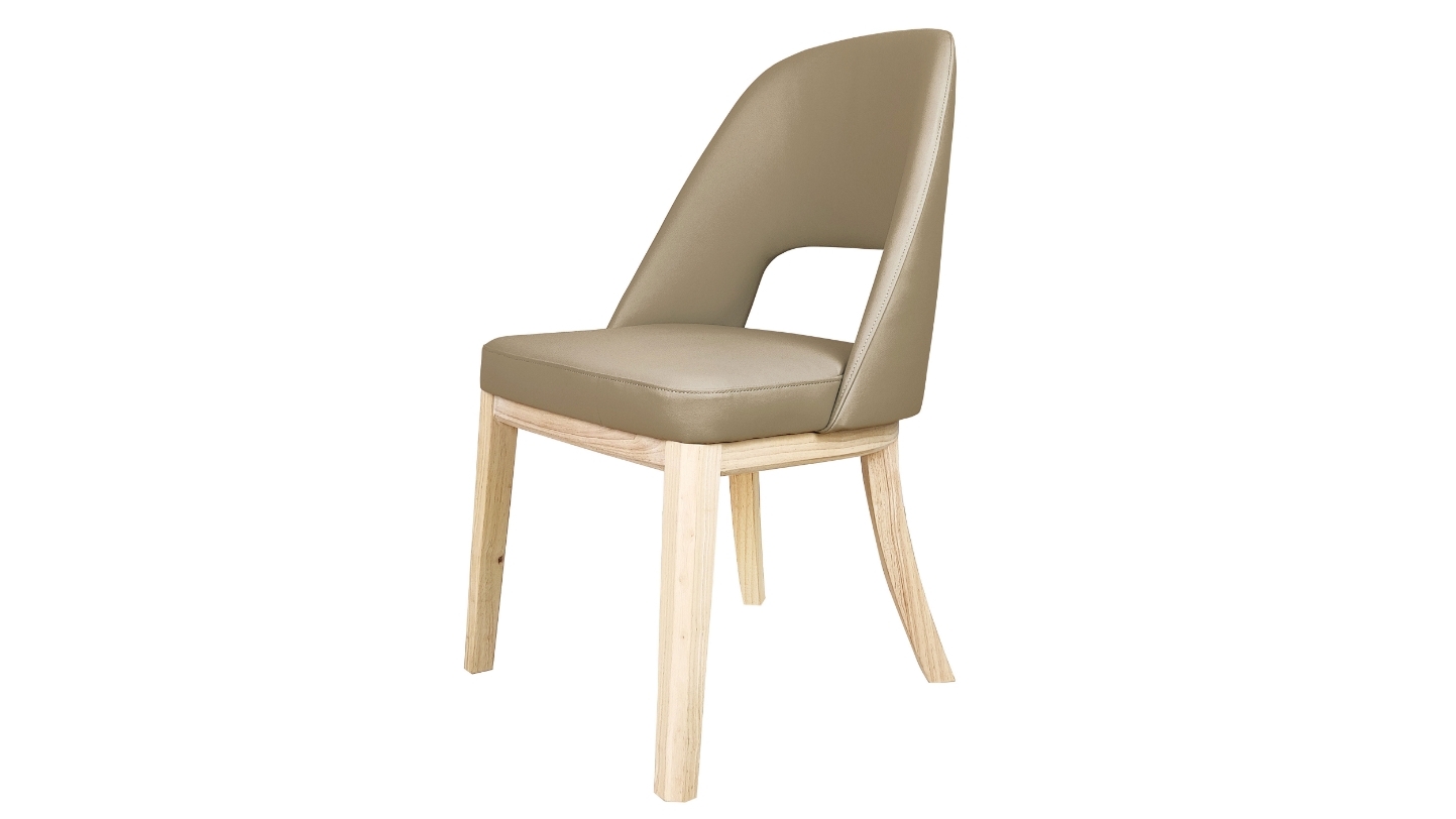 Domus Leather Dining Chair - Latte | Harvey Norman