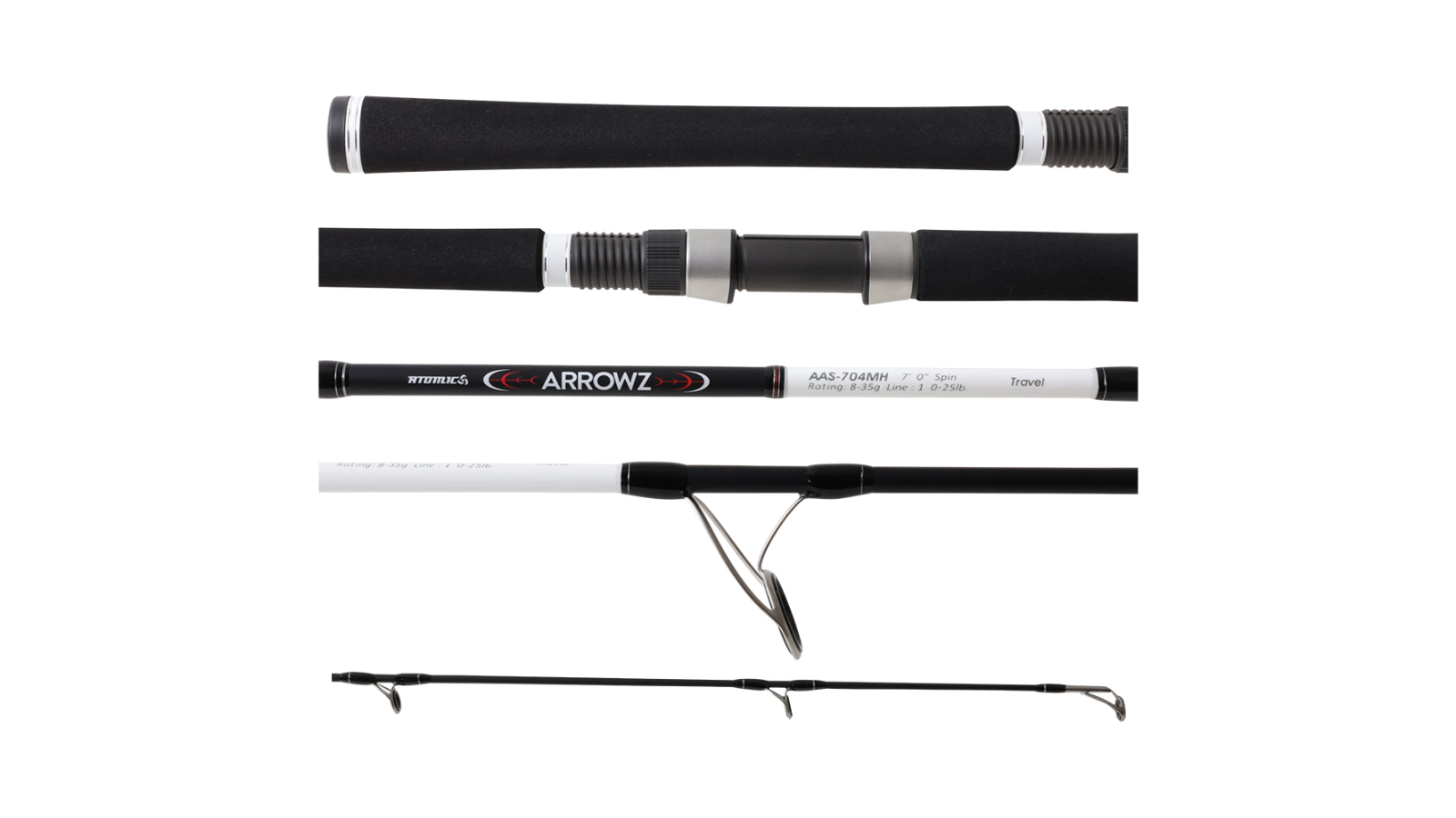 Arrowz 2 Piece Atomic Carbon 7ft Offshore Spin Fishing Rod - 14-30lbs ...