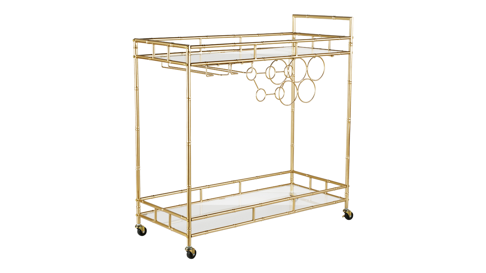 Gold Bar Cart Trolley Serving Drinks Coffee Wine Cocktail Liquor Tea ...