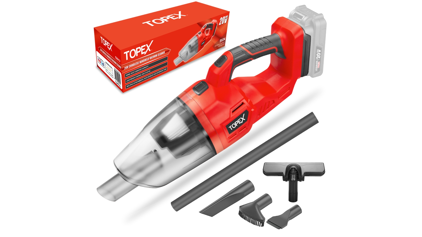 Topex 20V Cordless Handheld Vacuum Cleaner Skin for Home and Car ...
