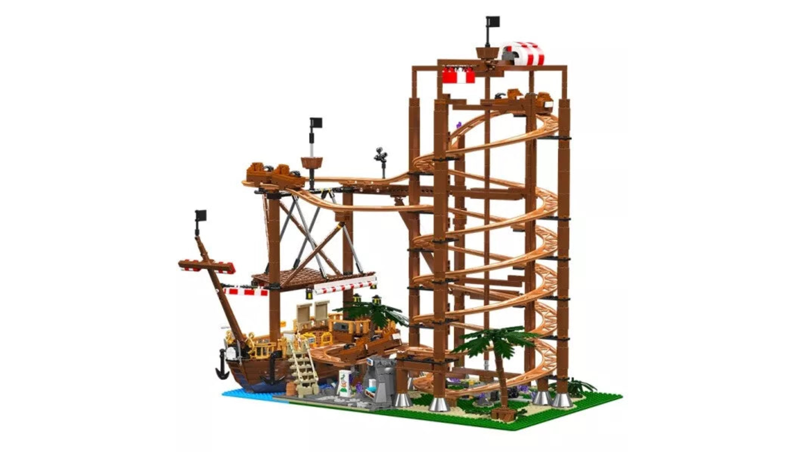 Mould King 2174 Piece Double Helix Roller Coaster Building Block Toy ...
