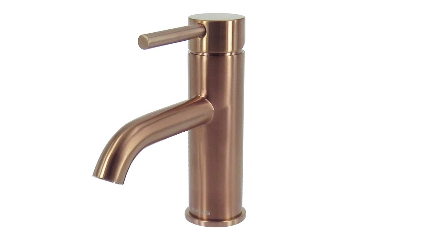Arcisan Axus Pin Lever Basin Mixer - Brushed Rose Gold PVD | Harvey Norman