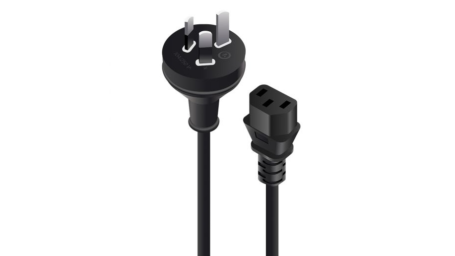 Alogic 2m Aus 3 Pin Mains Plug to IEC C13 - Male to Female Cable ...