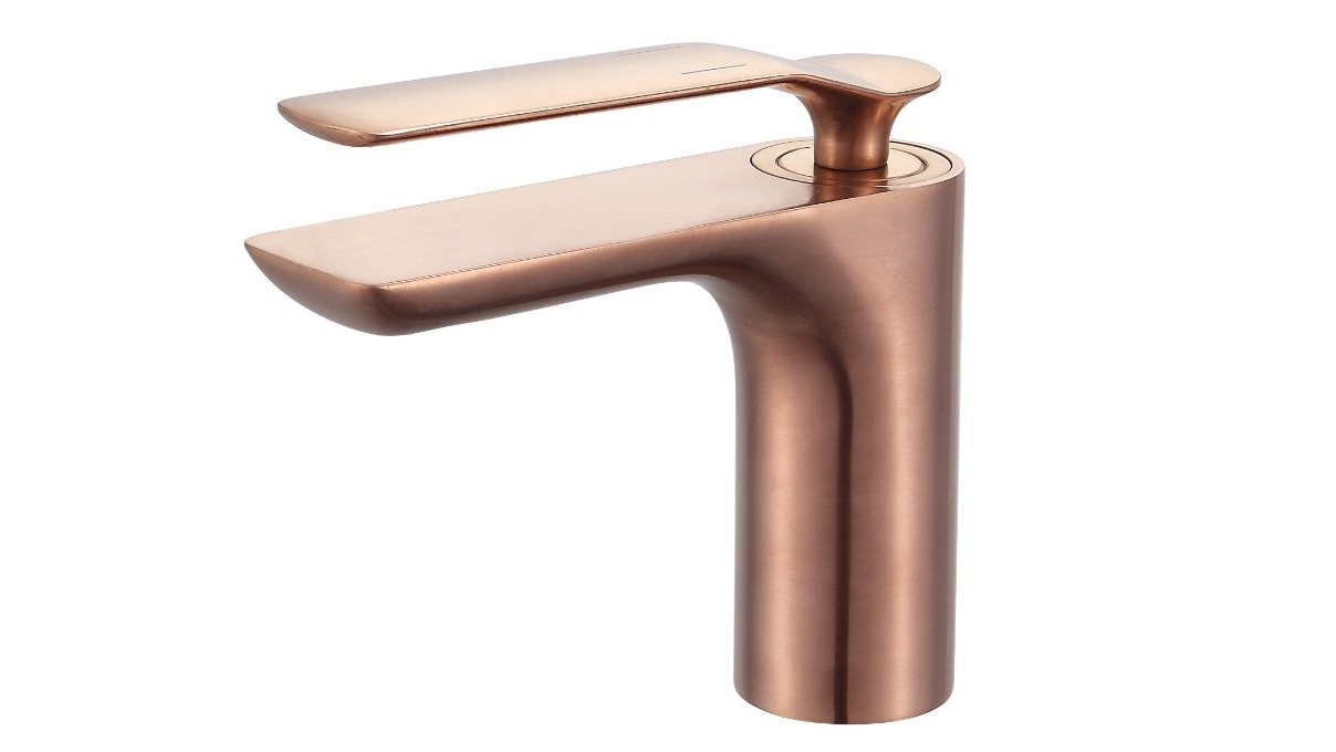 Synergii Basin Mixer - Brushed Rose Gold PVD | Harvey Norman