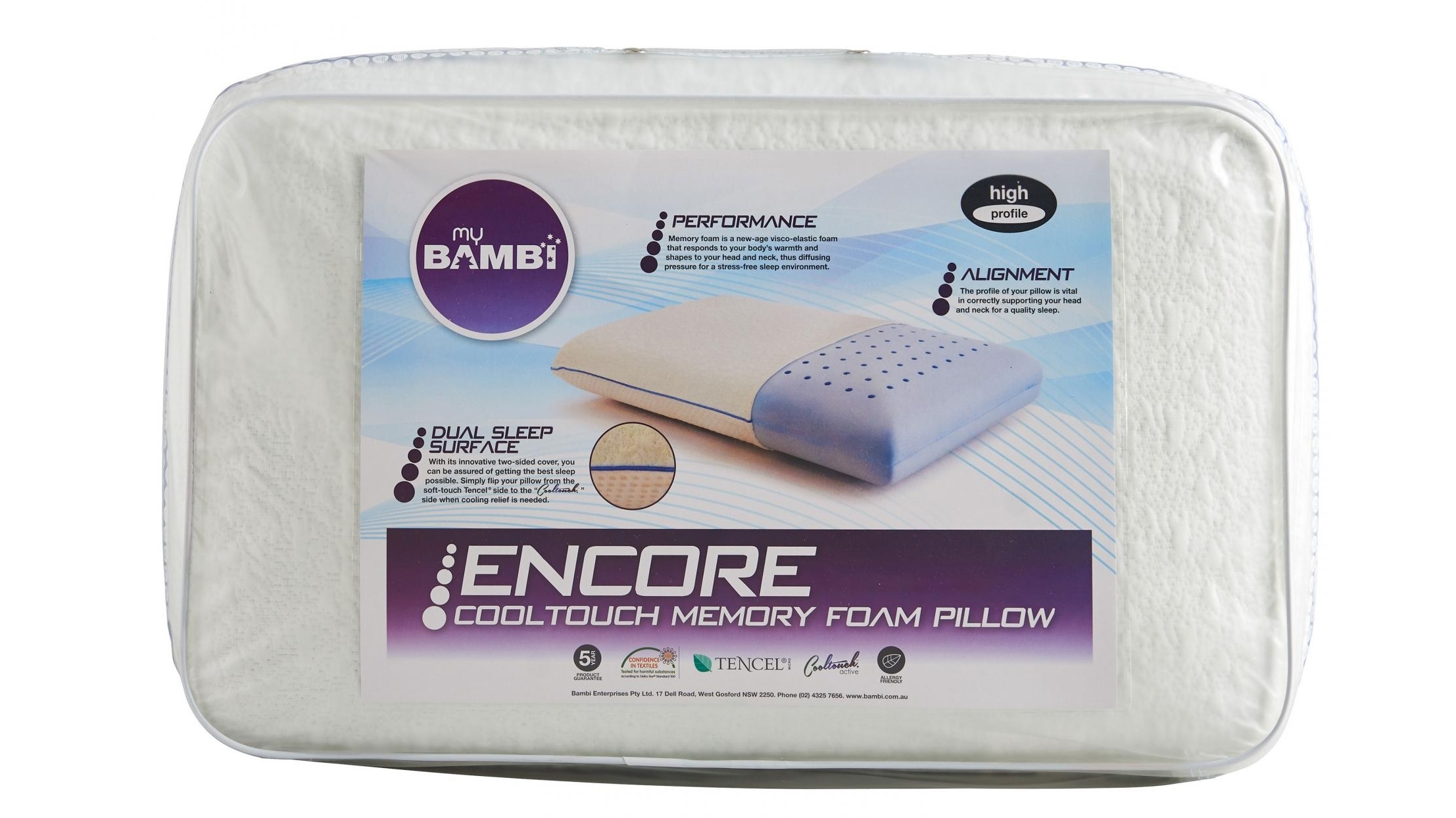 Encore CoolTouch Memory Foam High Pillow | Harvey Norman