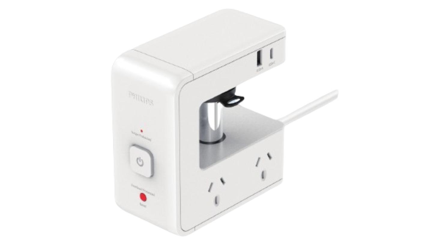 Philips CHP5240W 4 Outlet Desk Clamp | Harvey Norman