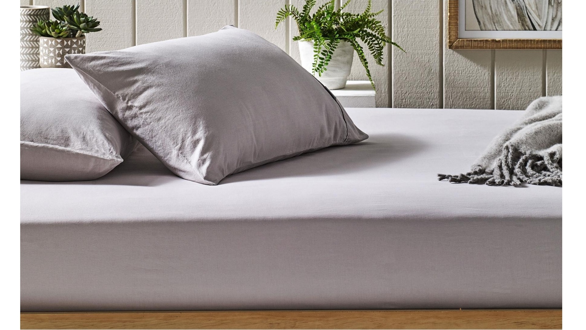 L'Avenue Organic Cotton Silver Combo Sheet Set | Harvey Norman