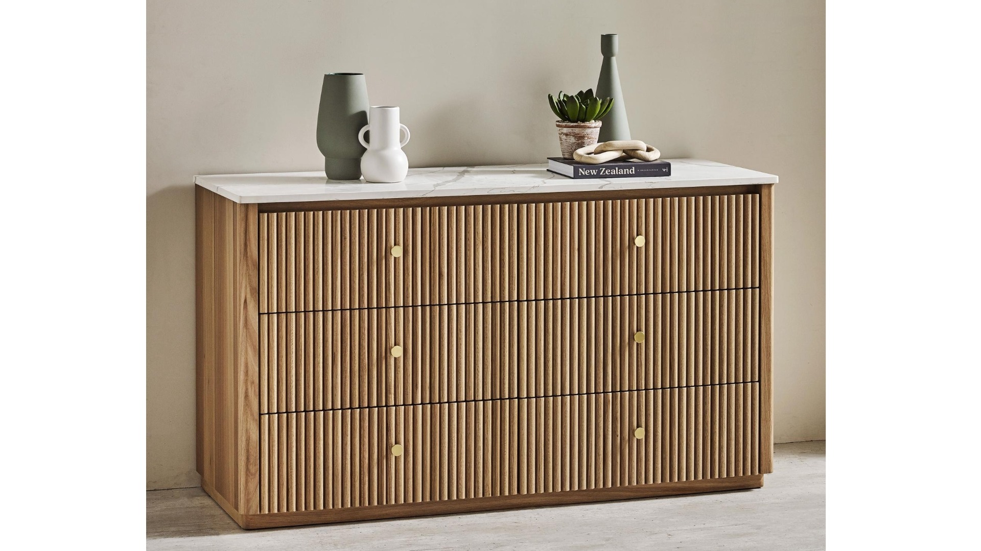 Como 6-Drawer Dresser with Stone Top | Harvey Norman