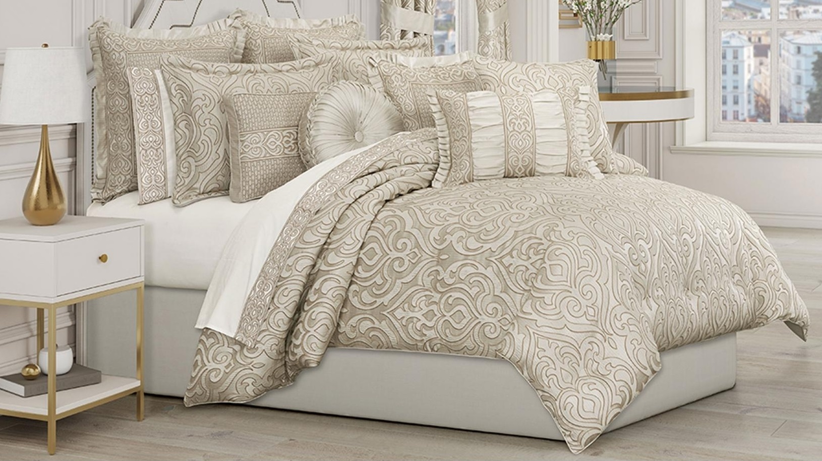 Lazlo Ivory Quilt Cover Set | Harvey Norman