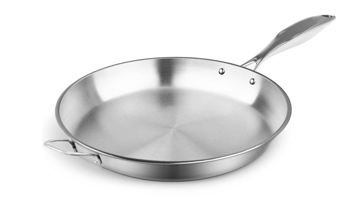 SOGA Stainless Steel Fry Pan 34cm Frying Pan Top Grade Induction ...