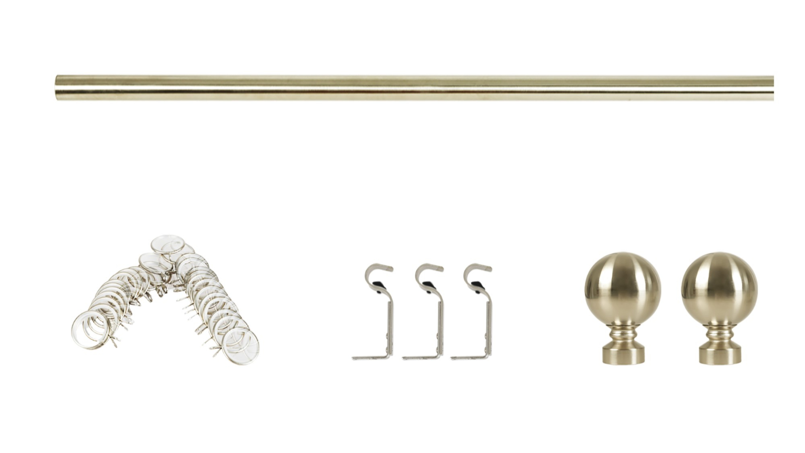 Marlow Steel Roman Quiet Rail Pole Pommel Curtain Rod Set | Harvey Norman