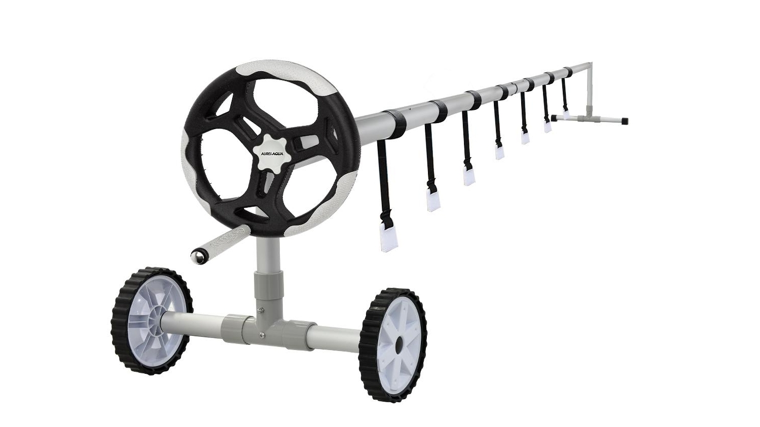 Aurelaqua 5.7m Swimming Pool Roller Cover Reel Adjustable Solar Wheels ...