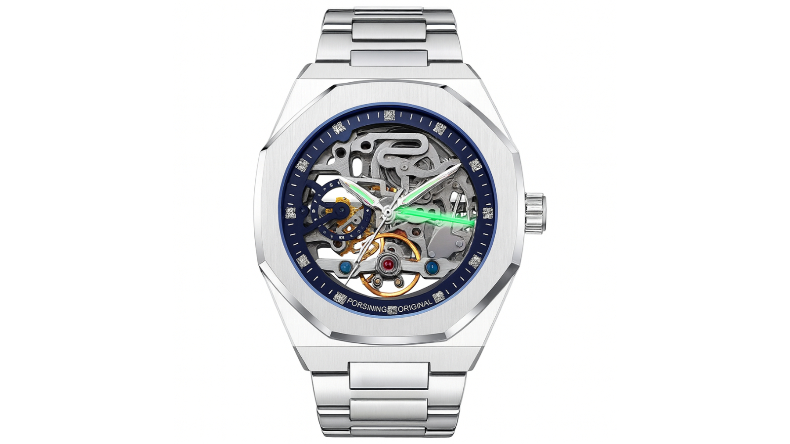 Kangaroo Fitness 3D Diamond Dial Luxury Men's Skeleton Automatic Watch ...