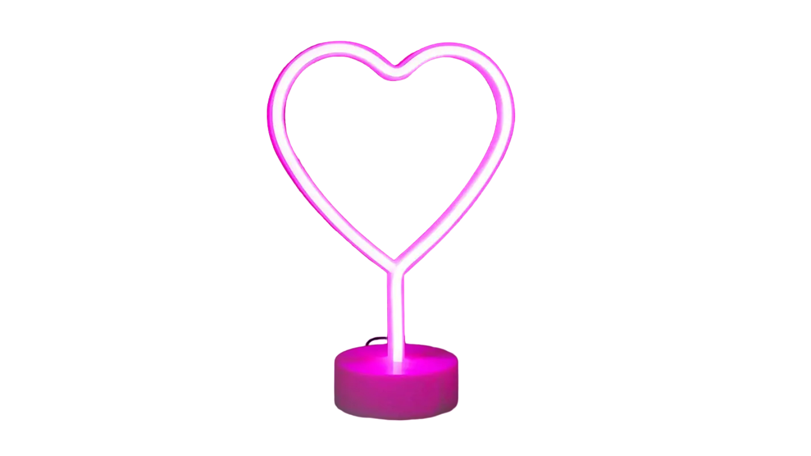 TM Neon Heart LED Night Light with Base - Pink | Harvey Norman