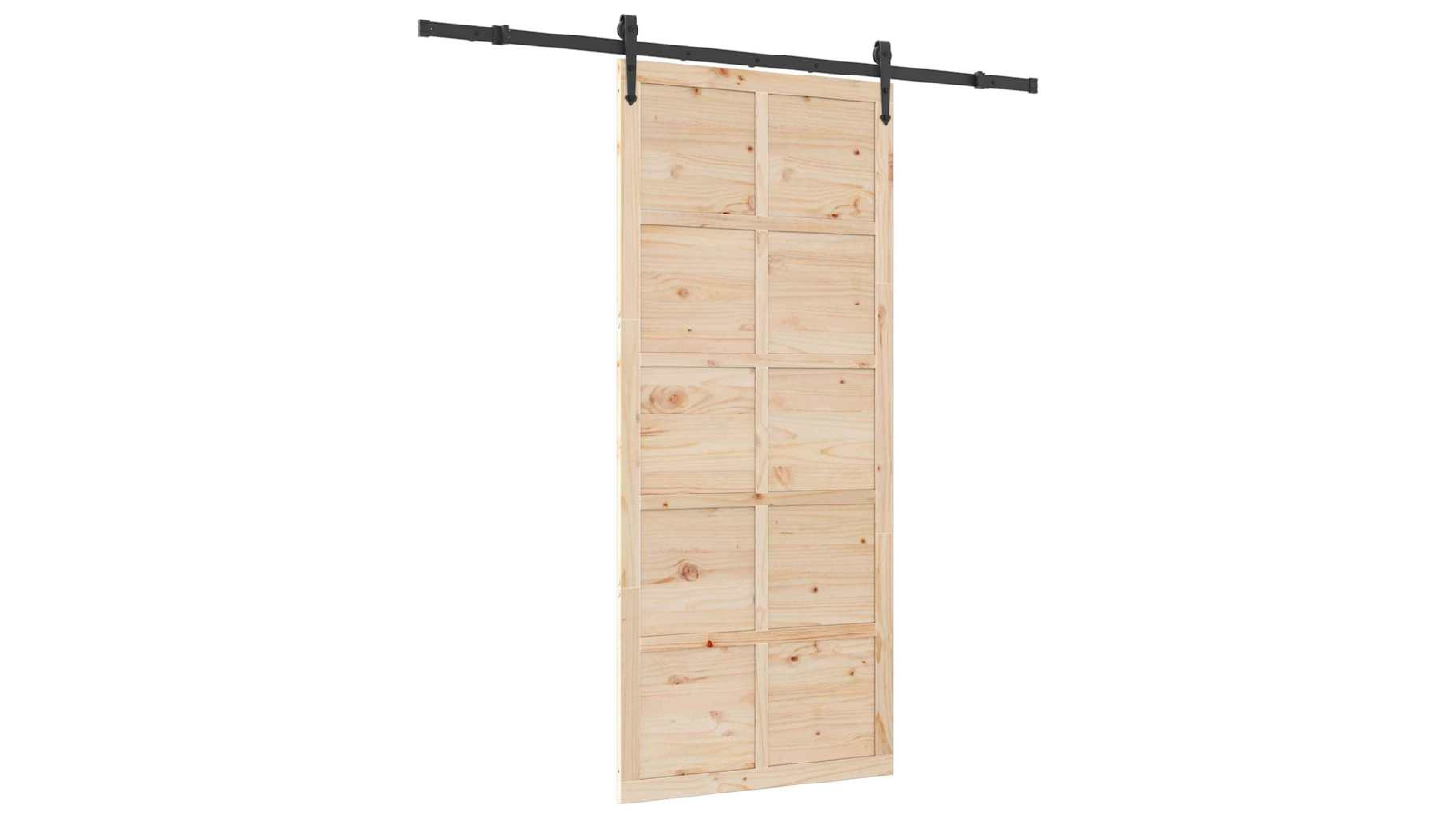 VidaXL 100 x 208 cm Interior Sliding Door – Solid Pine Brown | Harvey ...