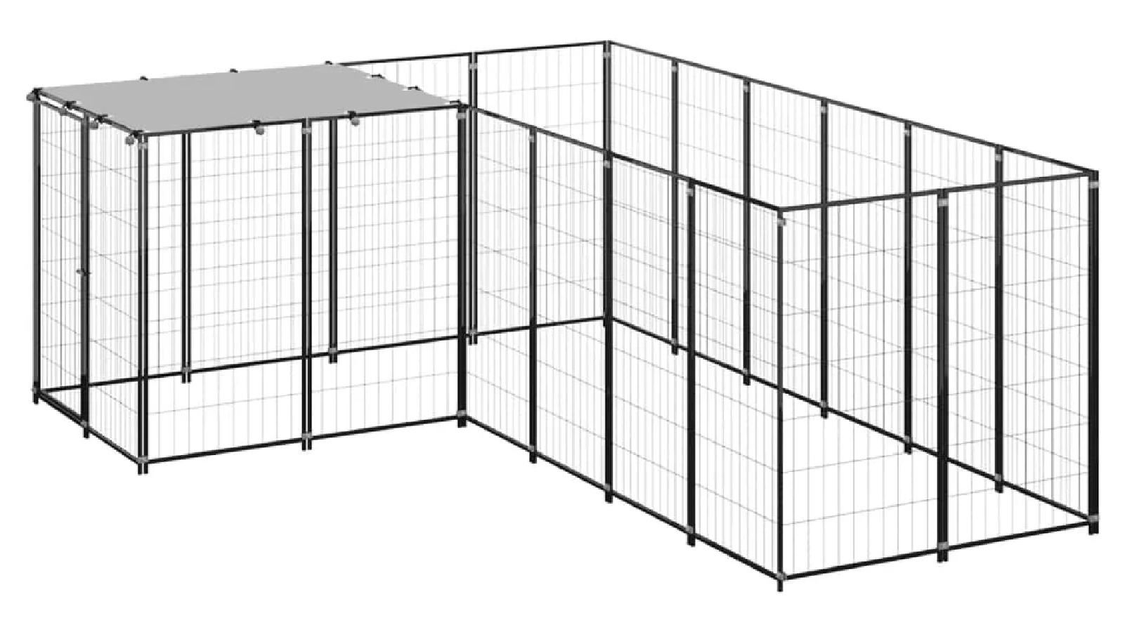 Andala Pets 4.84 m Steel L Shape Dog Kennel - Black | Harvey Norman