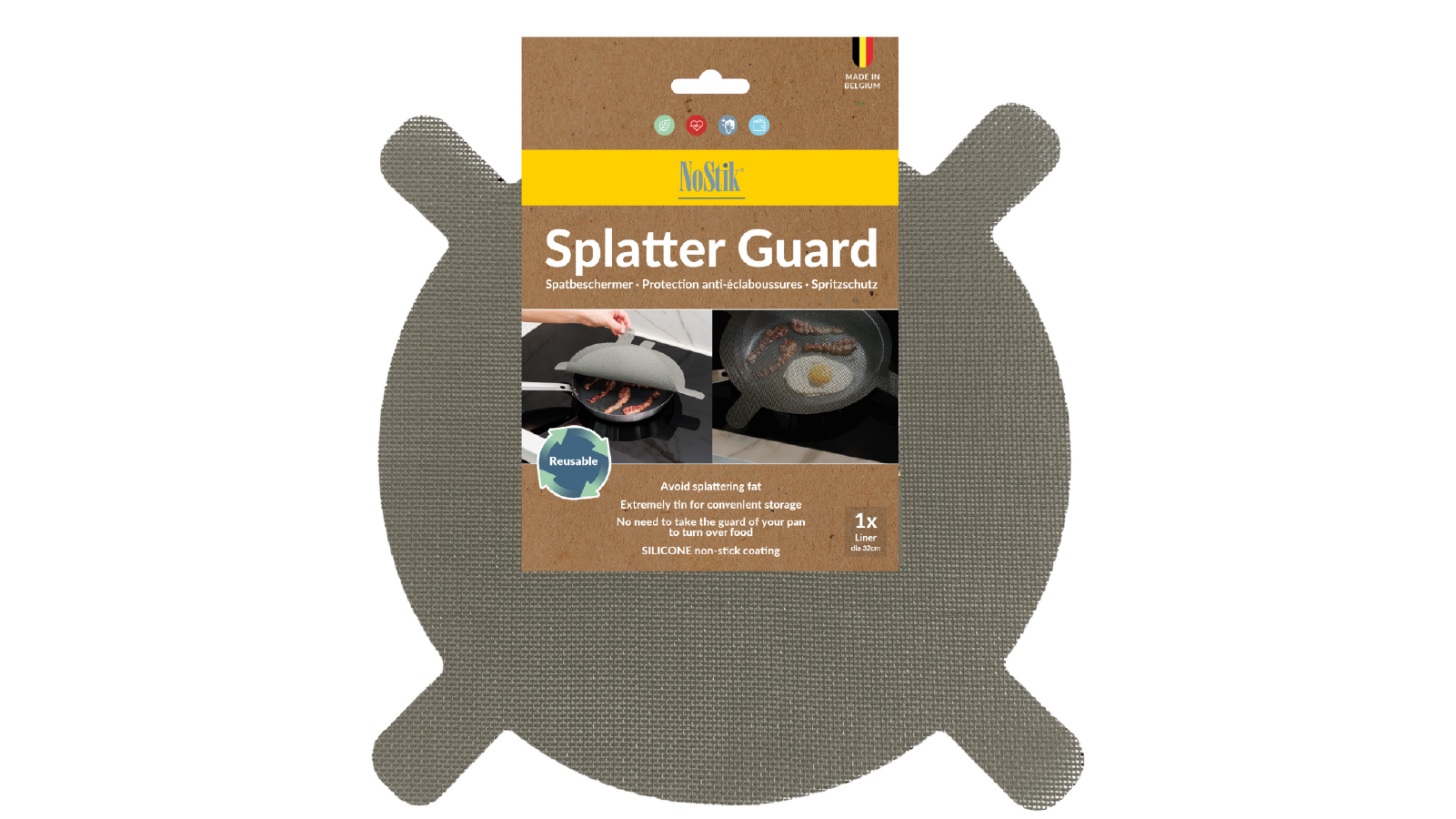 Nostik 36cm Silicone Fibreglass Splatter Guard | Harvey Norman