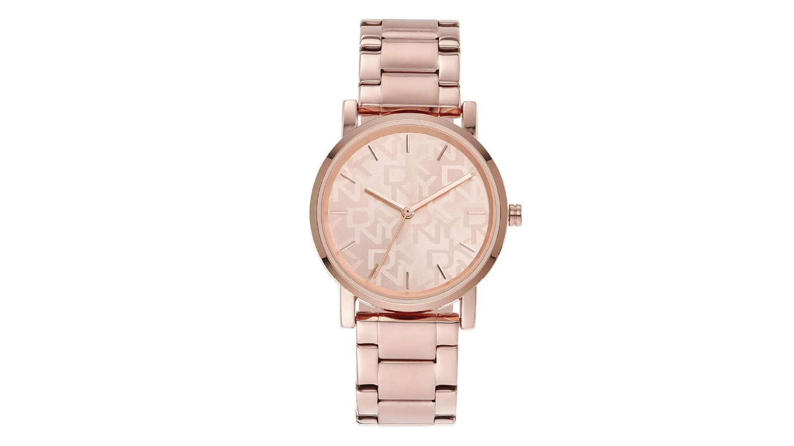 DKNY 36mm Soho Logo Womens Rose Gold Stainless Steel Watch with Crystal ...