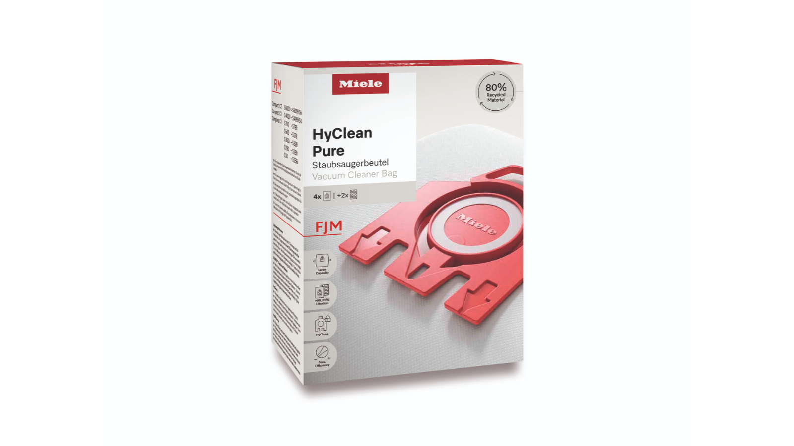 Miele FJM HyClean Pure Vacuum Cleaner Bag - Red | Harvey Norman