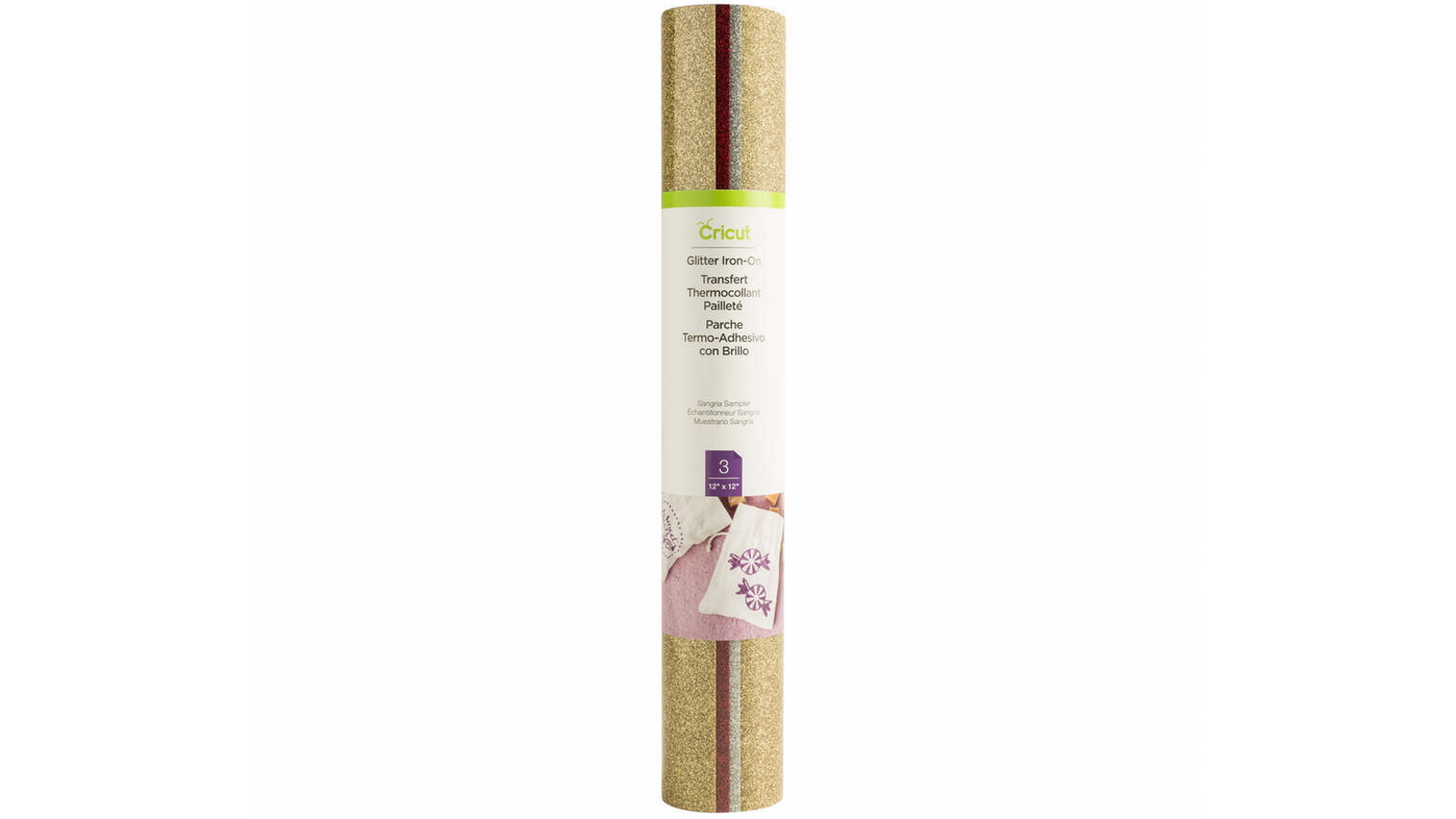 Cricut 3-Sheets 12x12-inch Sangria Sampler Glitter Iron-on | Harvey Norman