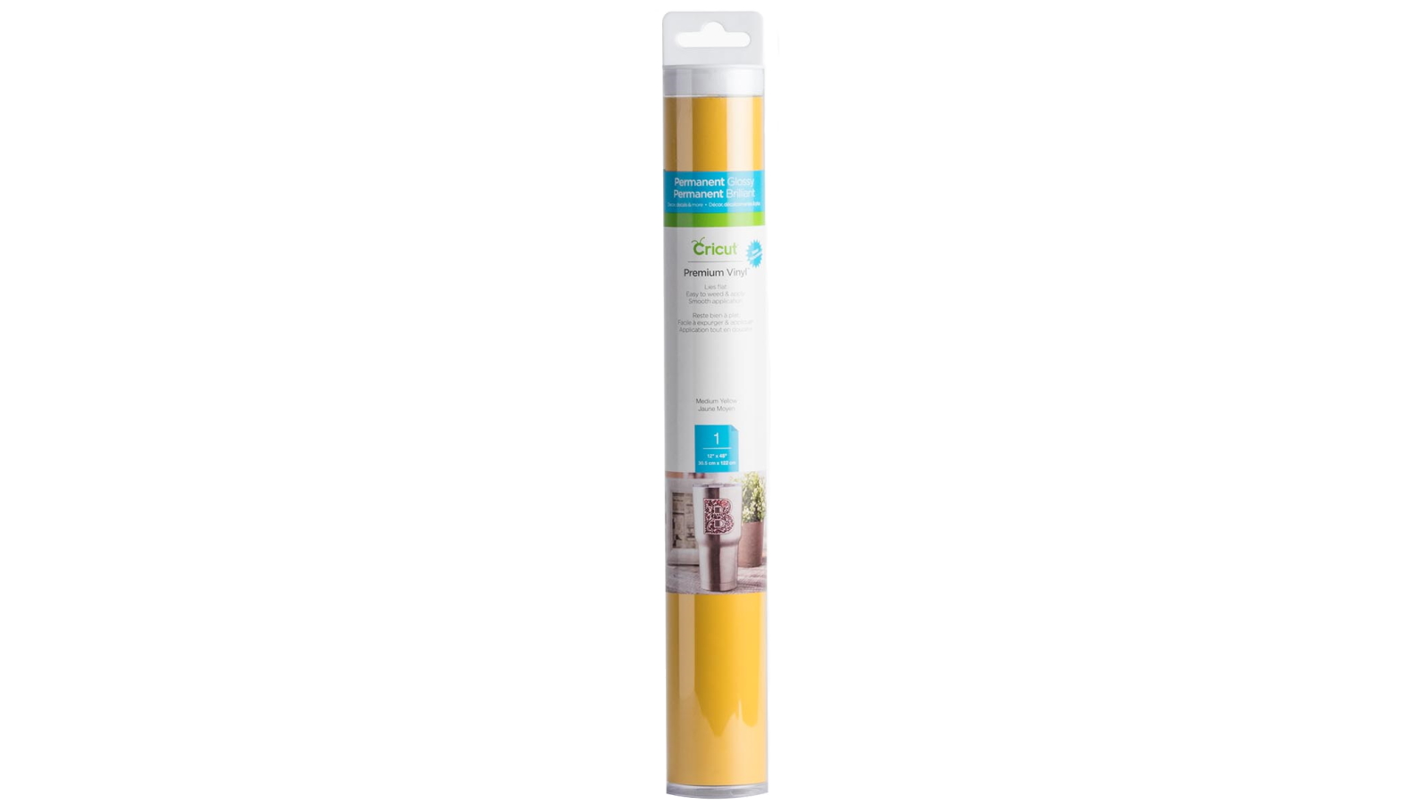 Cricut 12x48-inch Permanent Premium Vinyl - Medium Yellow | Harvey Norman