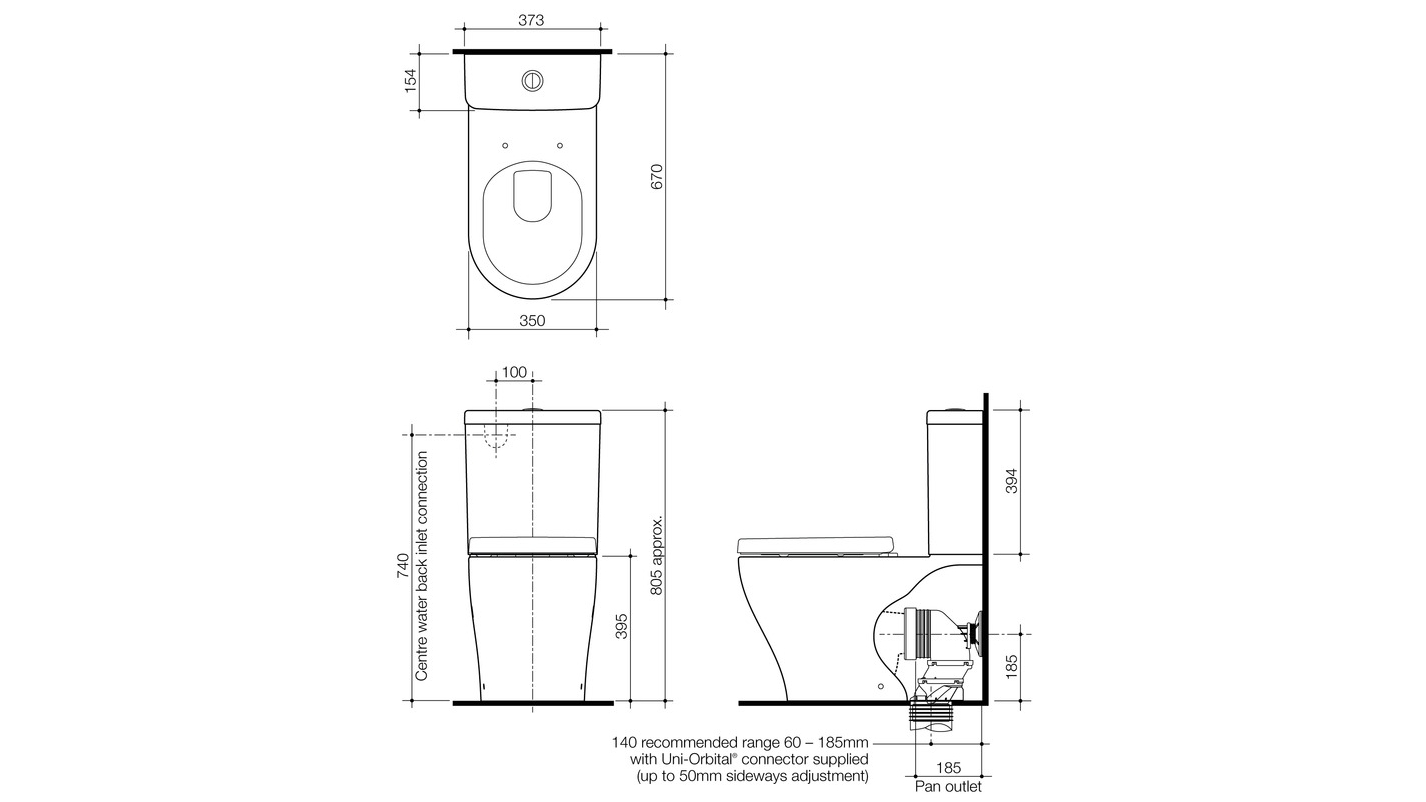 Caroma Luna Back to Wall Toilet Suite - Back Entry | Harvey Norman