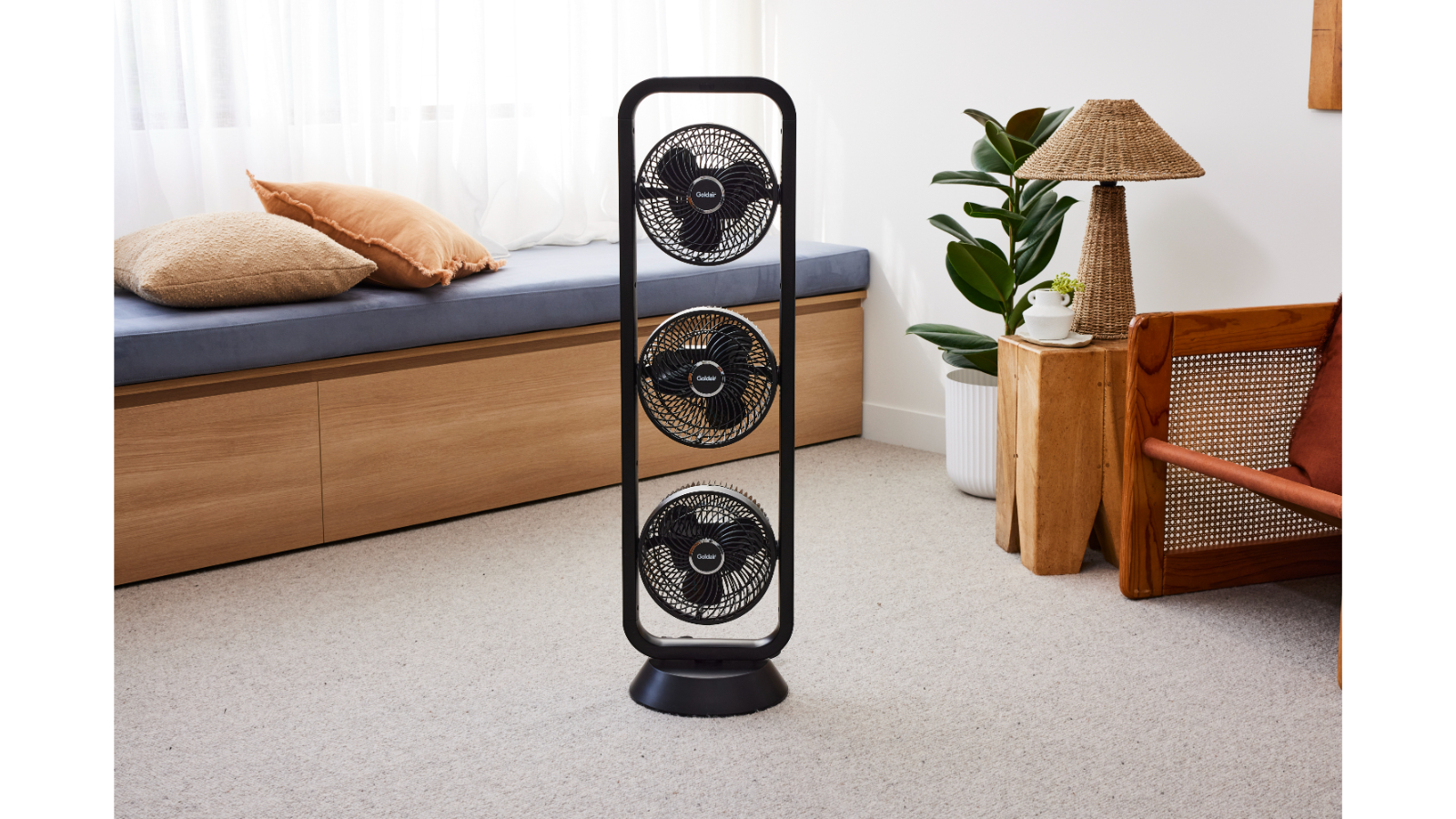 Goldair Triple Tower Fan - Black | Harvey Norman