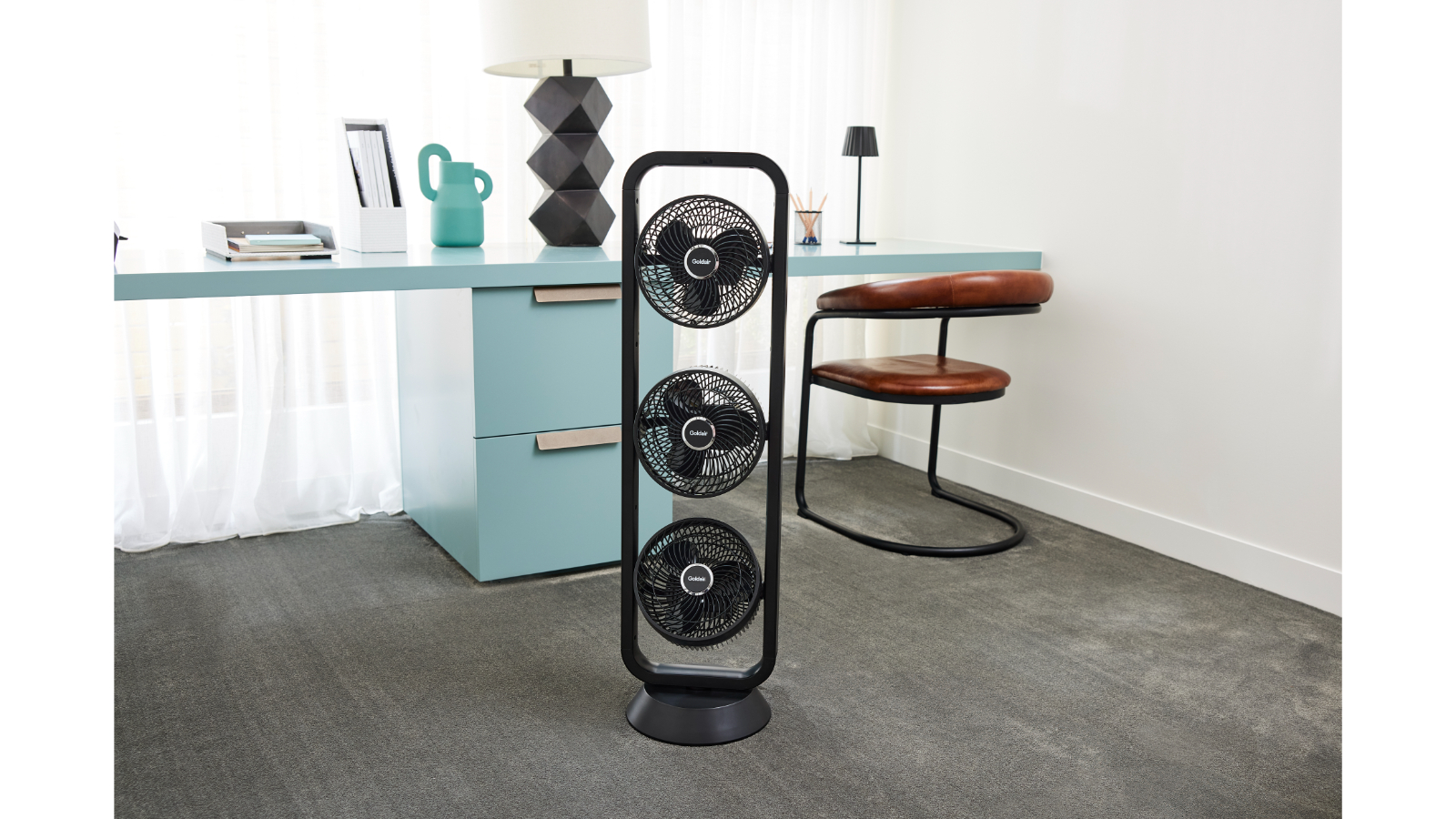 Goldair Triple Tower Fan - Black | Harvey Norman