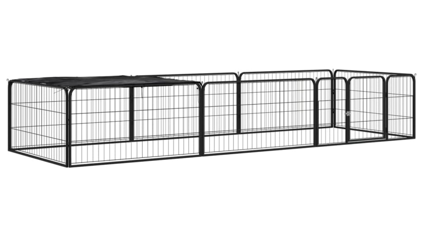 Andala Pets 100 x 50cm Powder-Coated Steel 8-Panel Dog Playpen - Black ...