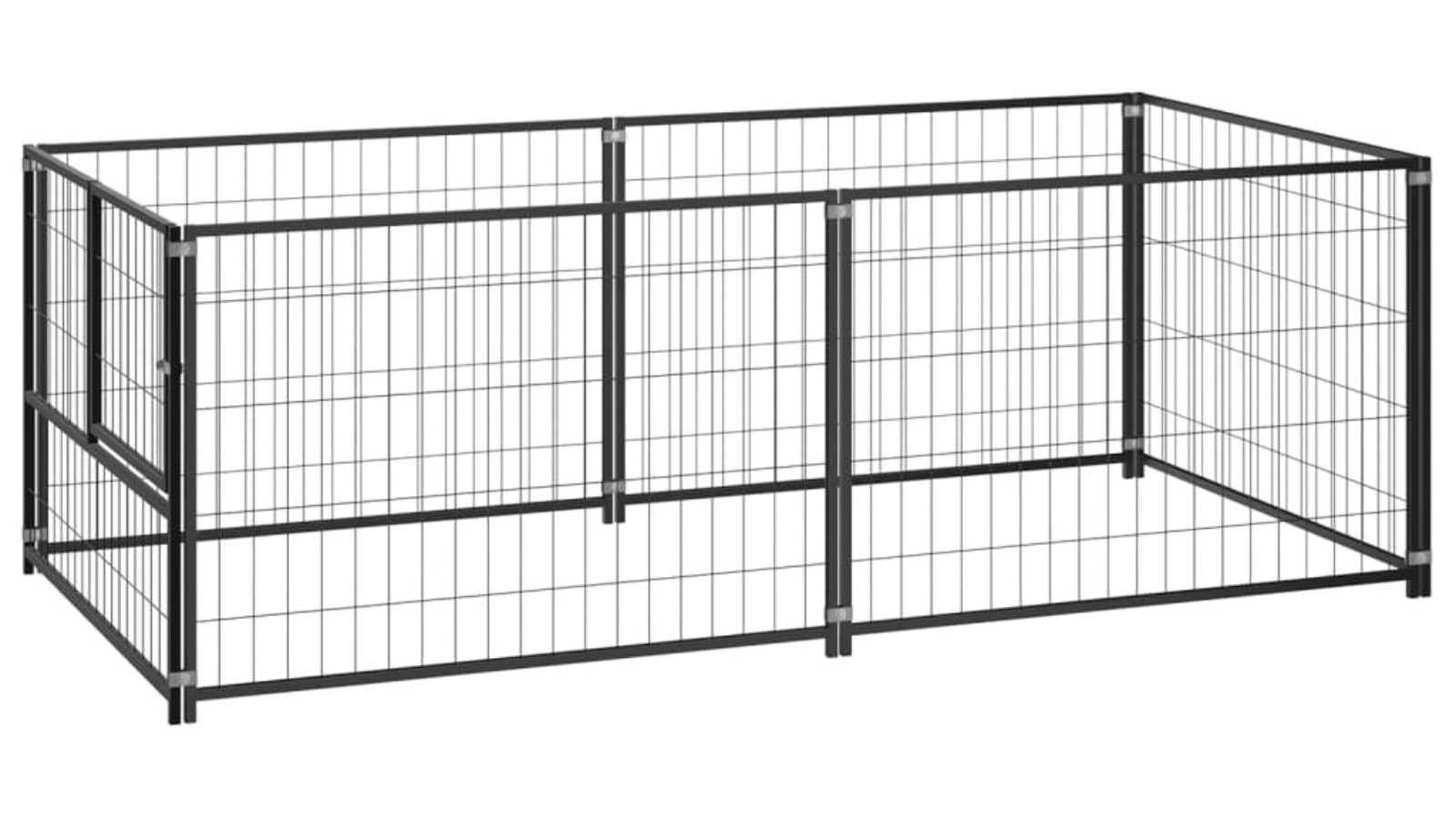 Andala Pets Black Steel Dog Kennel - 200 x 100 x 70cm | Harvey Norman