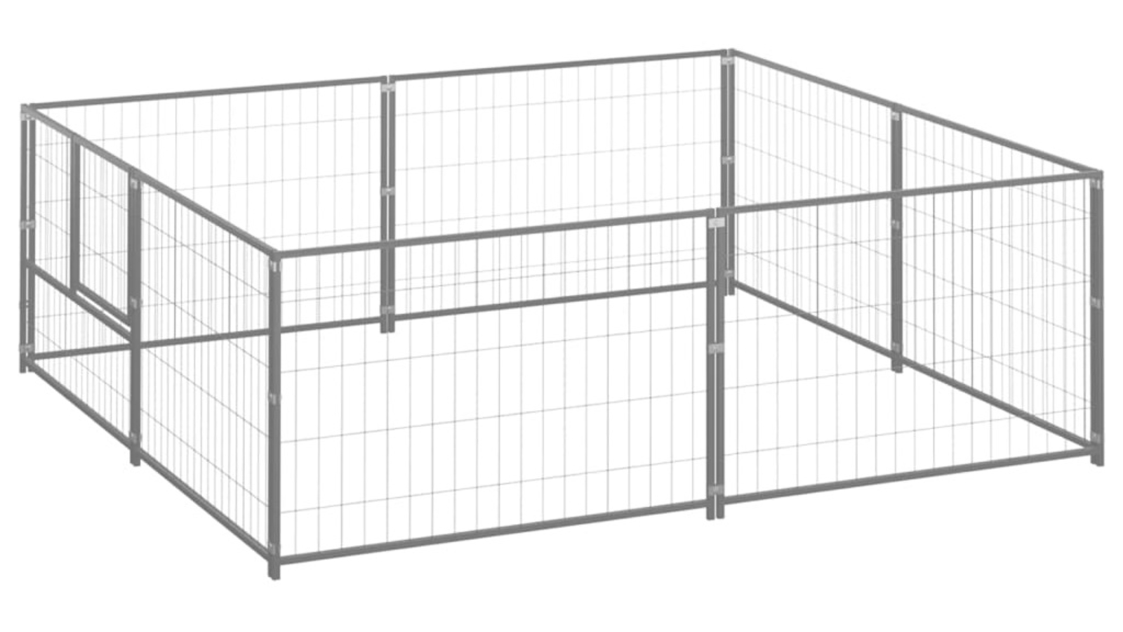 Andala Pets 4metre Steel Dog Kennel - Silver | Harvey Norman