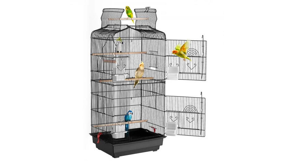 Andala Pets 39-inch Hanging Metal Bird Flight Cage for Cockatiel and ...