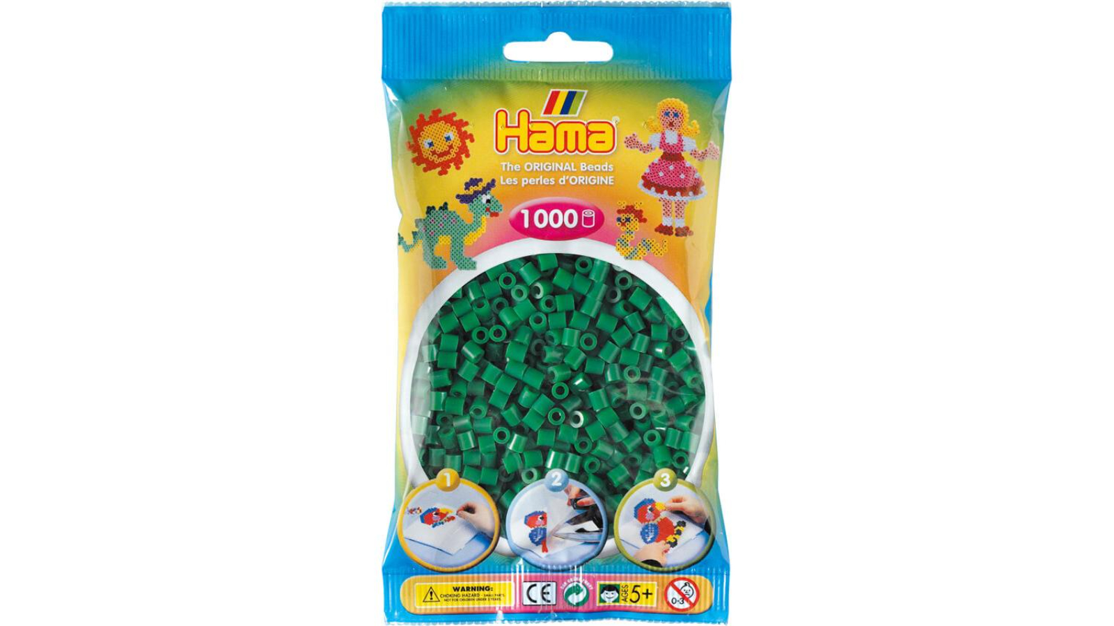 Hama 1000 Piece Bead Bag - Green | Harvey Norman