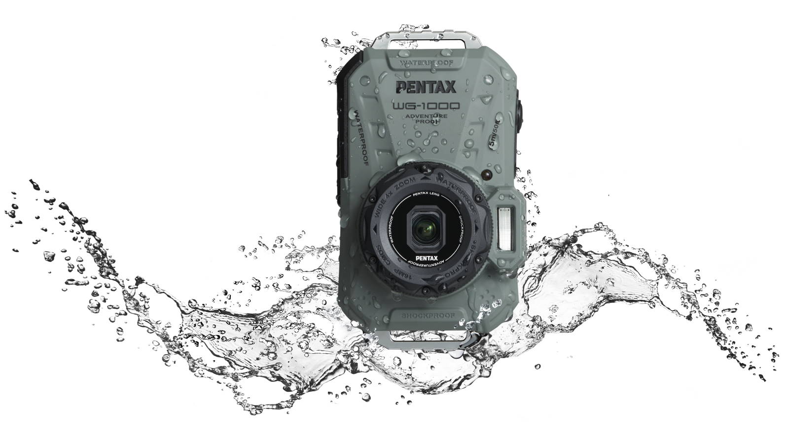 Pentax WG-1000 Waterproof Compact Camera - Olive | Harvey Norman