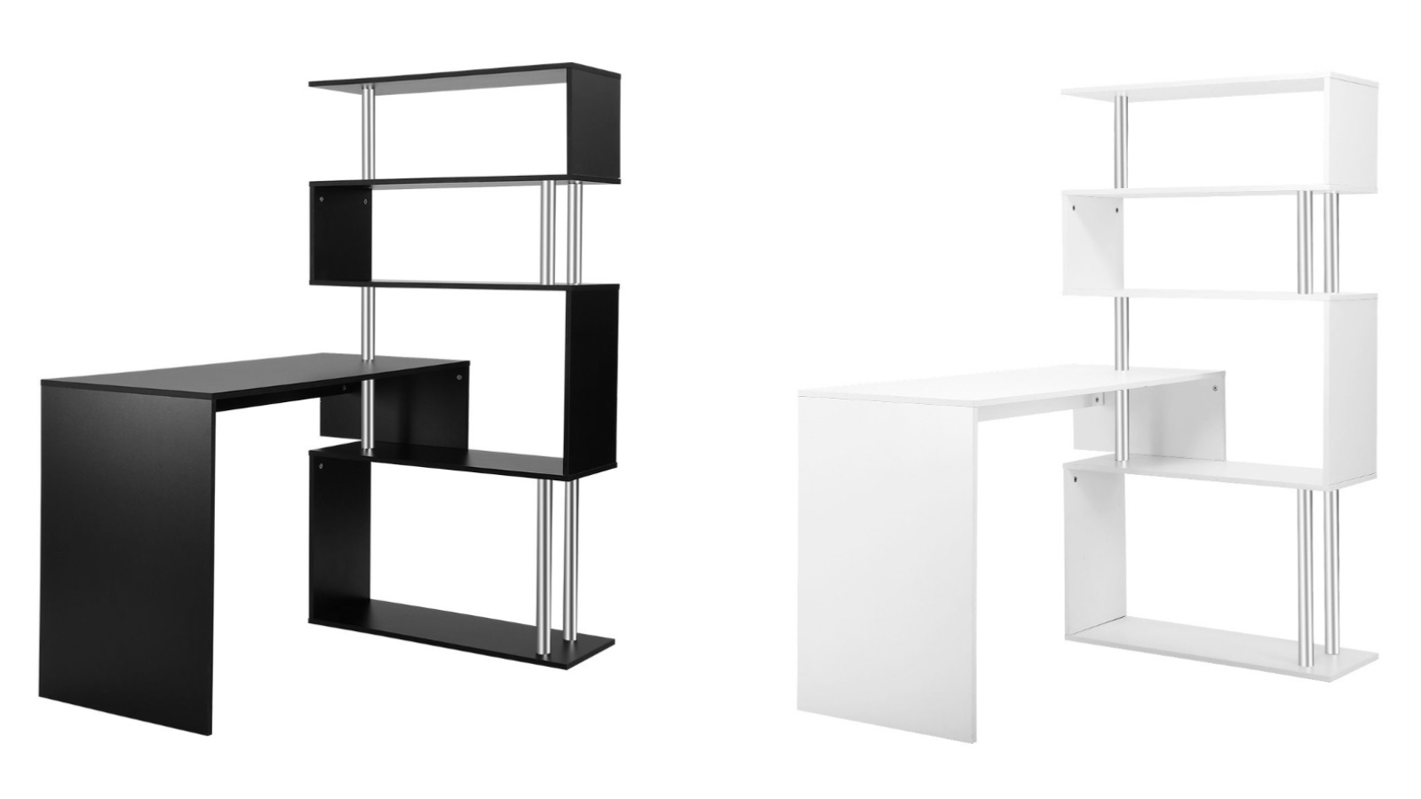 Home Office 4-Tier Computer Desk with Bookshelf Storage | Harvey Norman