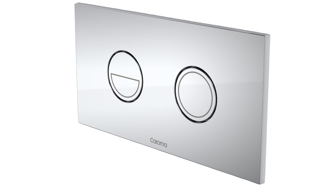 Caroma Invisi Series II Round Dual Metal Flush Plate & Buttons - Chrome ...