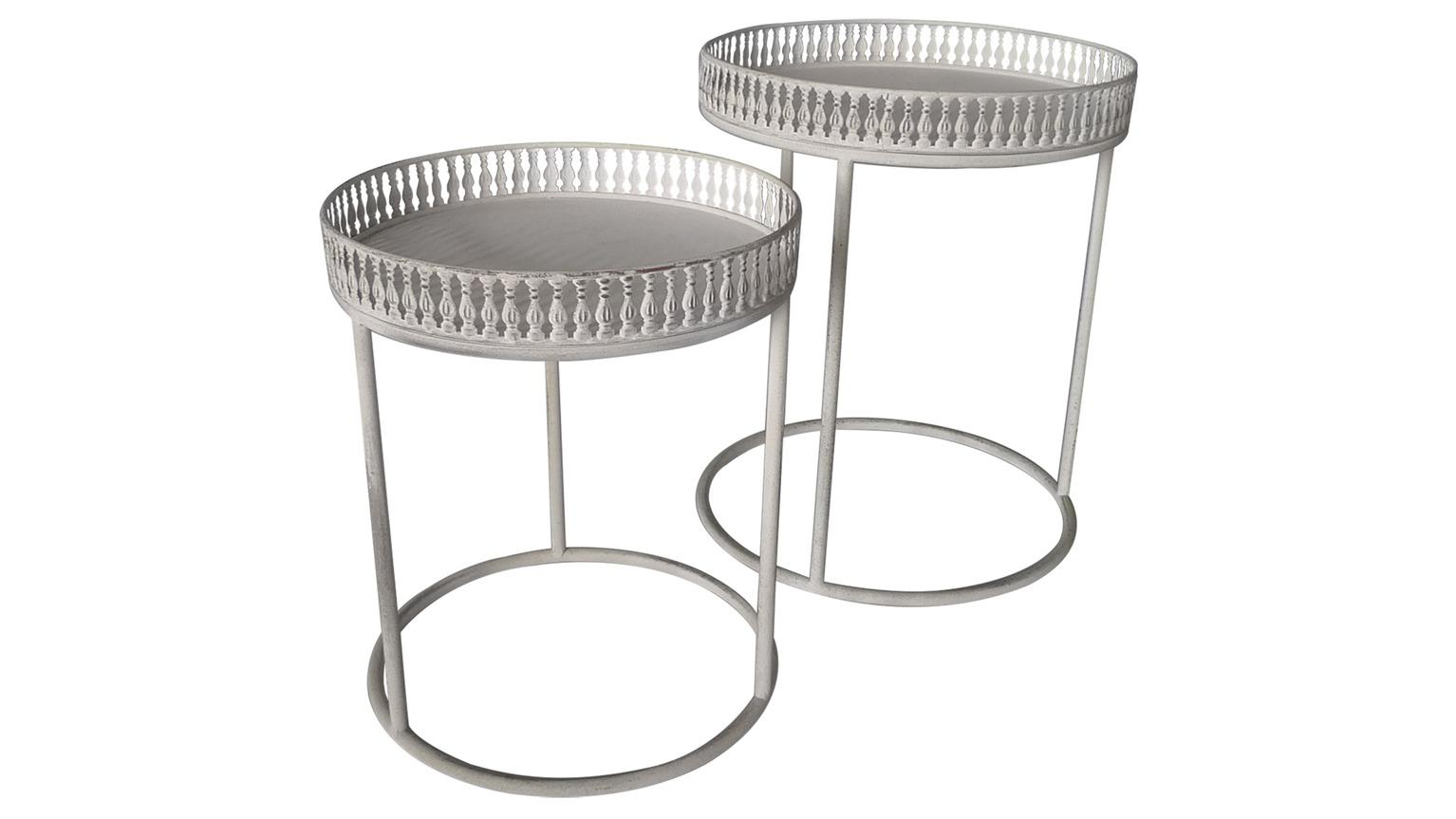 Willow and Silk Set of 2 Nested Martinique Side Tables Plant Stand - 39 ...