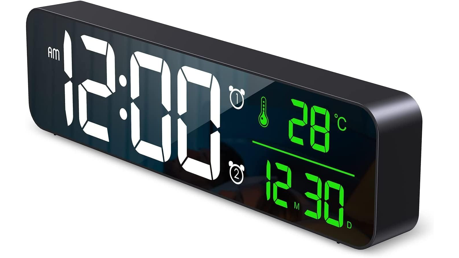 Vikus Large LED Digital Display Wall Clock Mirror | Harvey Norman