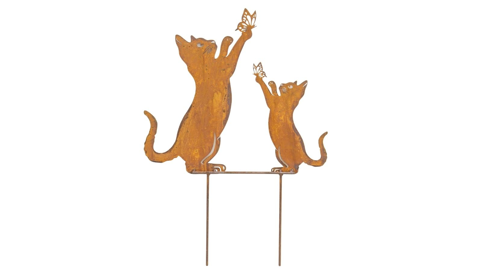 Willow and Silk Rust Cat + Kitten Garden Stake - 31 x 2.5 x 43cm ...