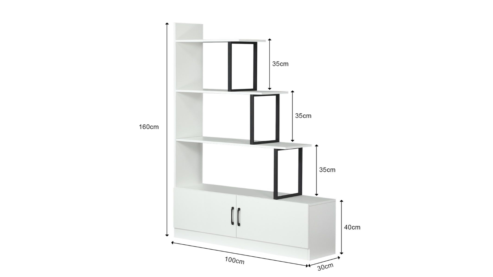 5-Tier Storage Cabinet Ladder Bookshelf with 2-Door | Harvey Norman