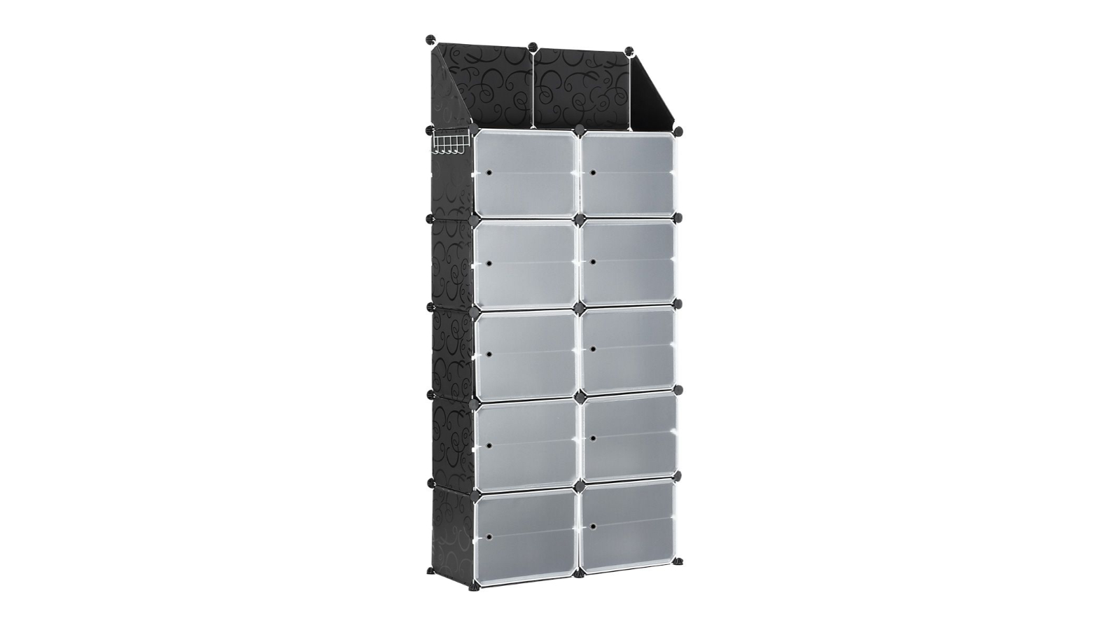 20-Tier 40 Pair Cube DIY Stackable Shoe Storage Box - Black | Harvey Norman