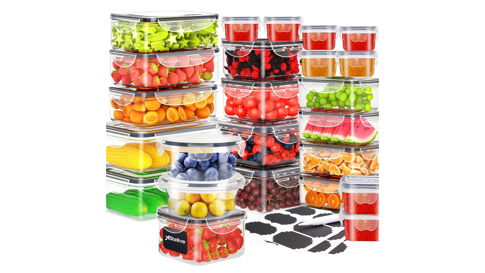 Stelive 24 Piece Food Storage Container Set Leak Proof | Harvey Norman