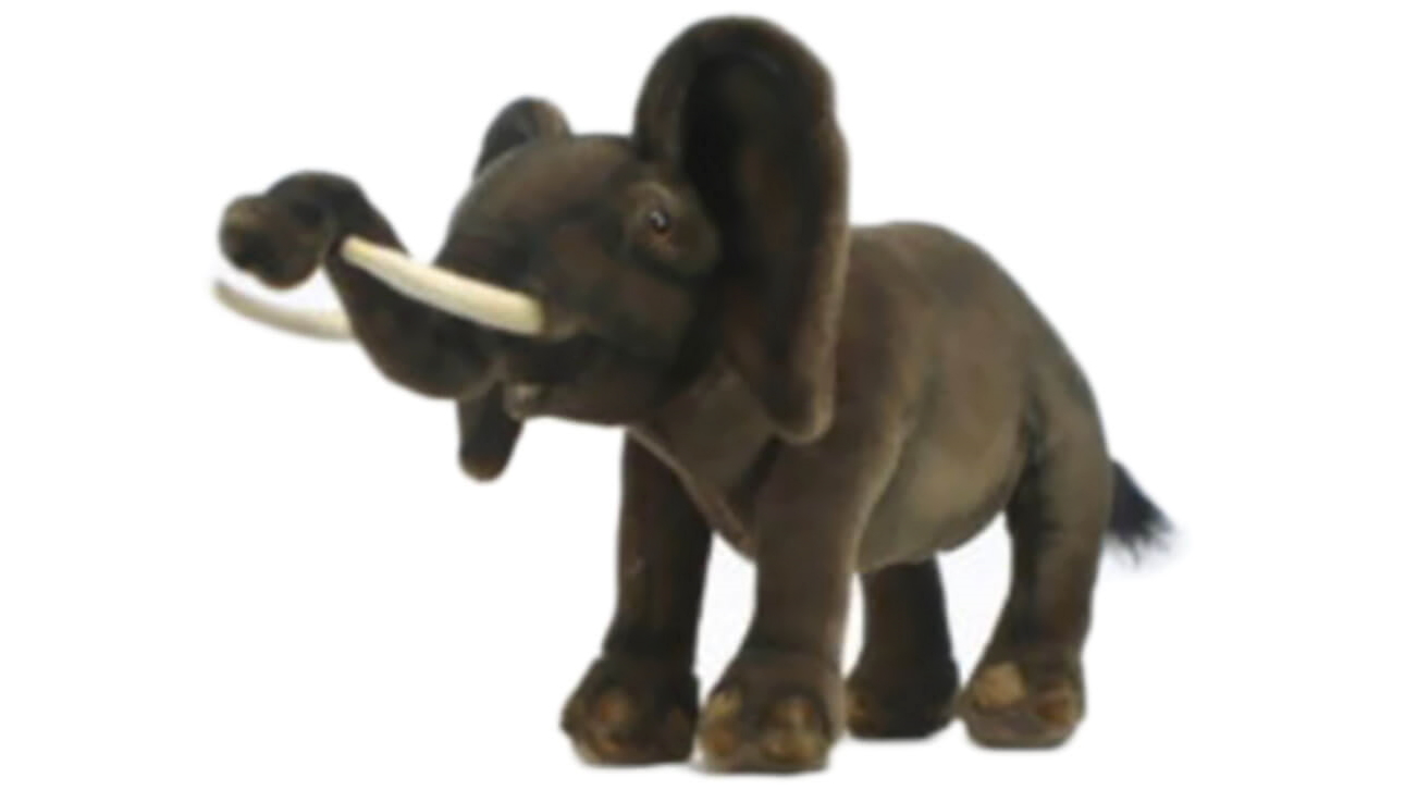 Hansa 48cm Elephant in Walking Stance Plush Toy | Harvey Norman