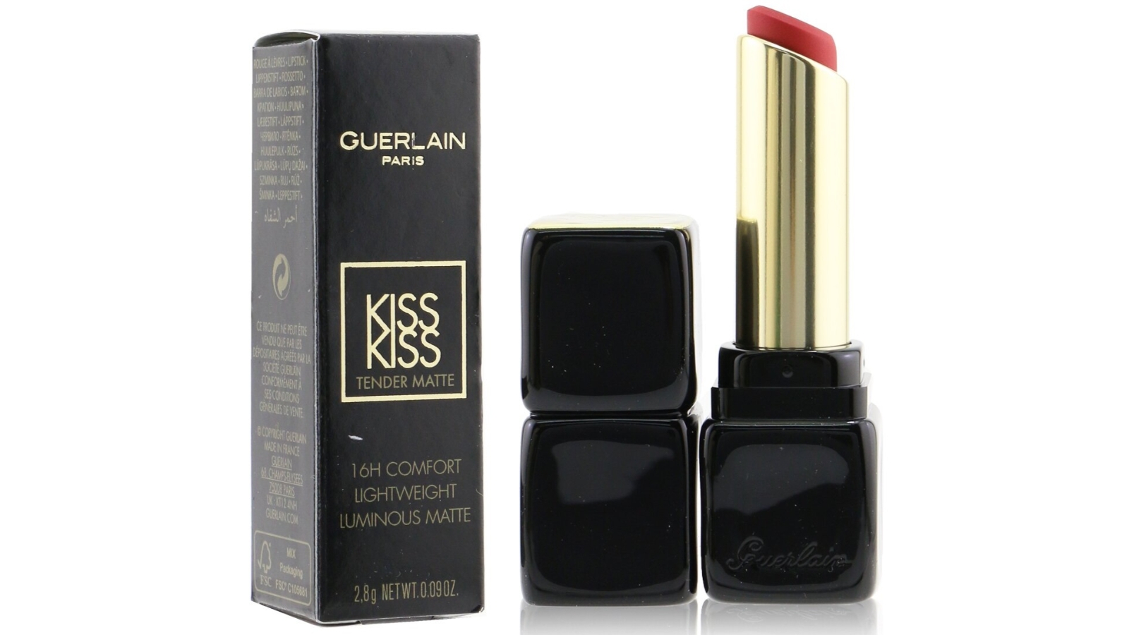 Guerlain Kisskiss Tender Matte Lipstick - No. 910 Wanted Red - 2.8g/0 ...